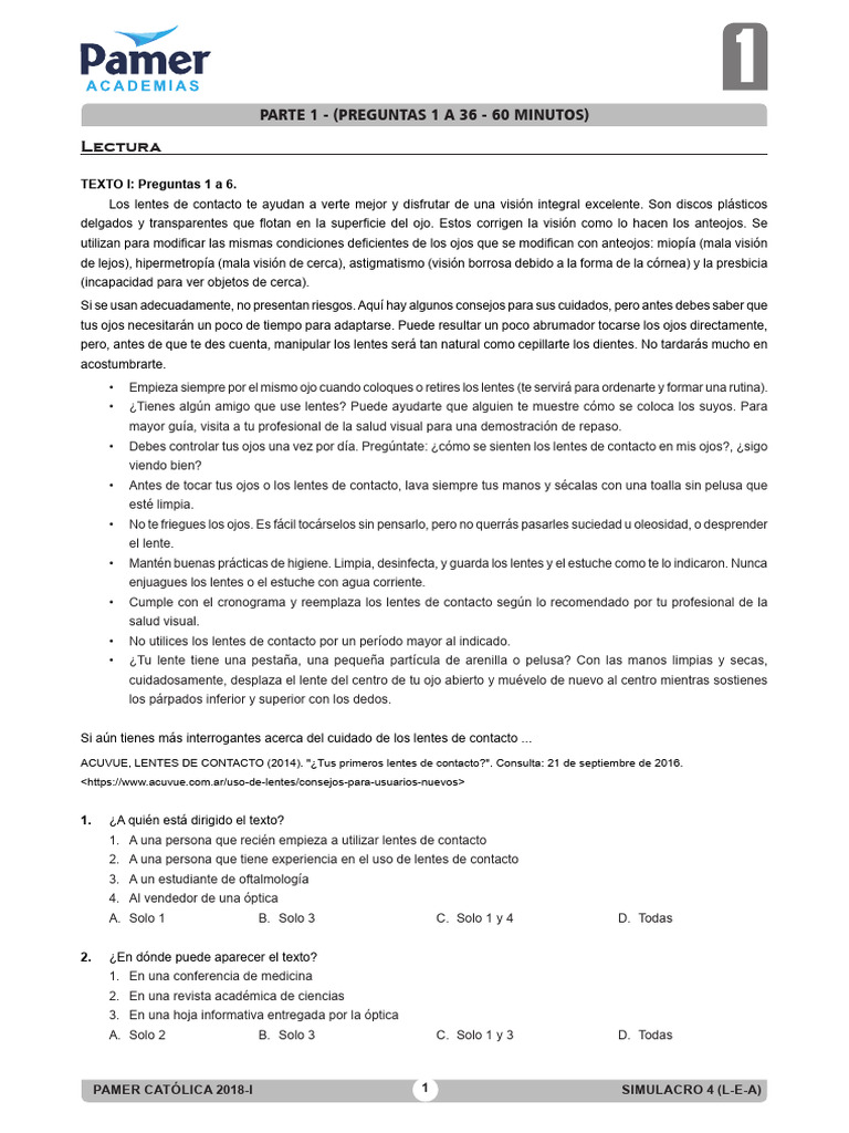 Lectura - 4 - LEA Simulacro para Corregir | PDF | Enseñando | El matrimonio del mismo sexo