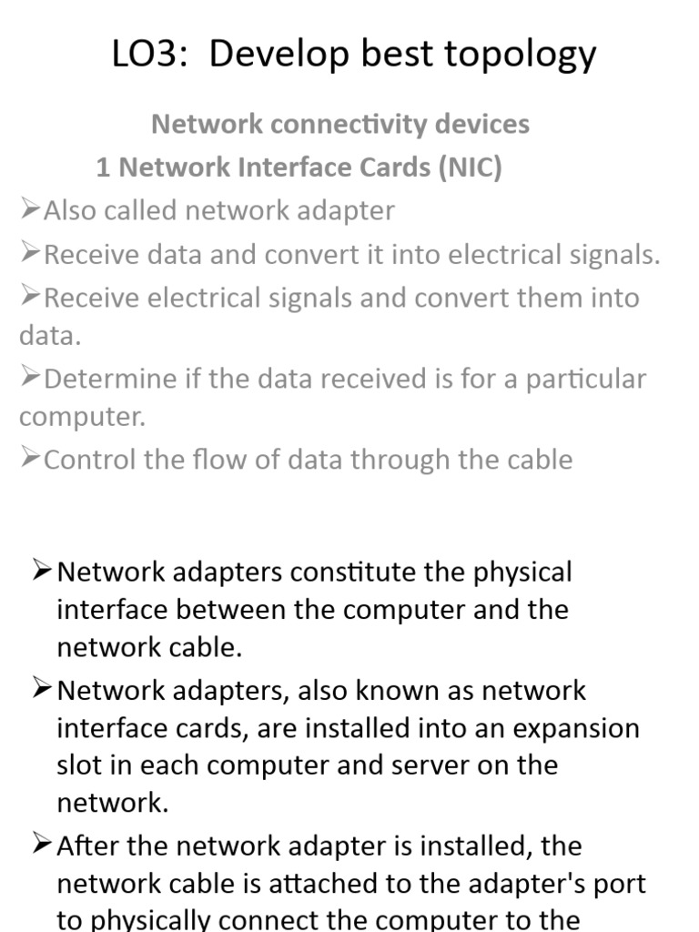 LO3 Develop Topology | PDF | Network Interface Controller | Computer Network
