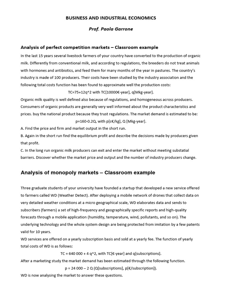 Review Basics of Microeconomics - Classroom Examples TEXT | PDF ...