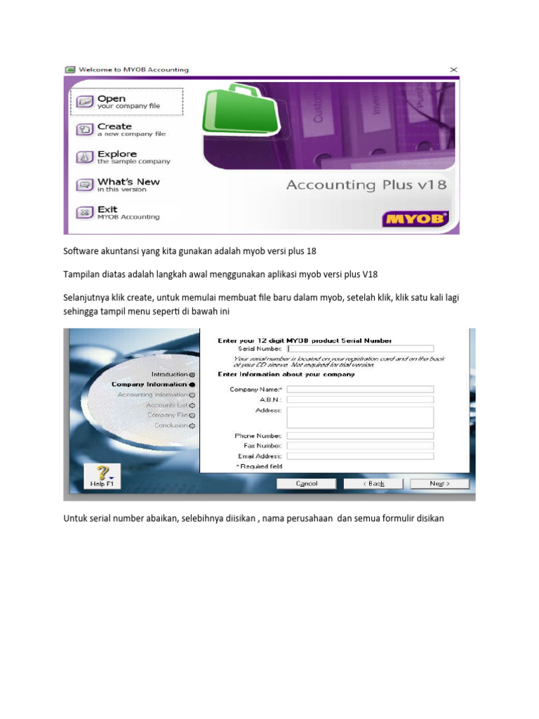 Panduan Awal Menggunakan MYOB V18 | PDF | Pengelolaan Keuangan & Uang