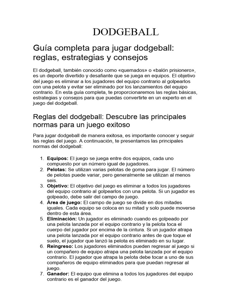 DODGEBALL | PDF | Deportes