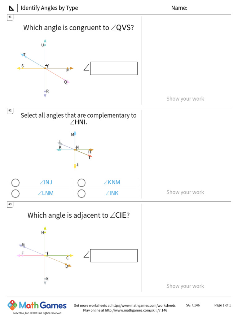 7 146 Identify Angles by Type | PDF