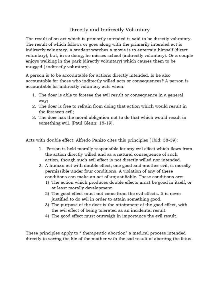 Directly and Indirectly Voluntary | PDF