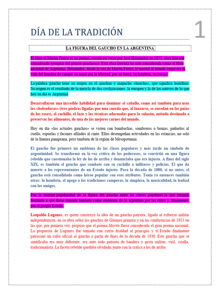 DÍA DE LA TRADICIÓN | PDF
