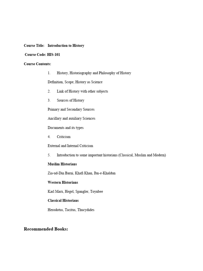 History Outline | PDF