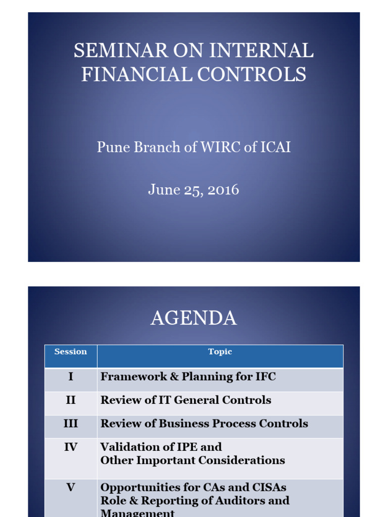 Internal Financial Controls Seminar | PDF | Accounts Payable | Internal ...