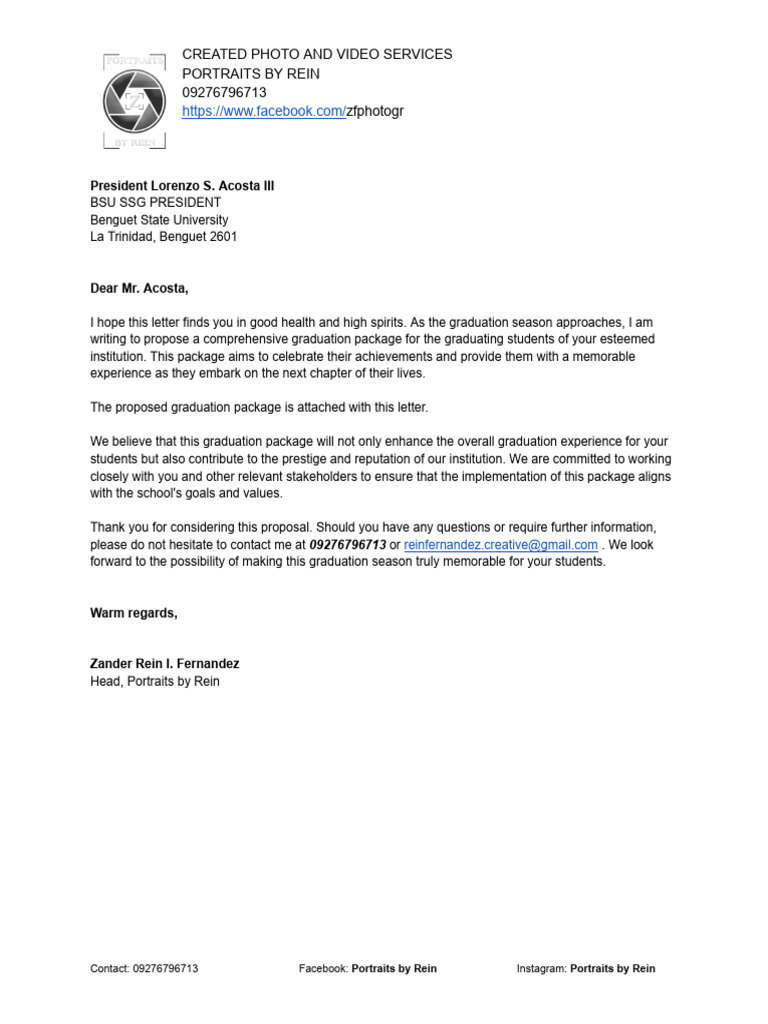 Graduation Package Proposal - Bsu-3 | PDF