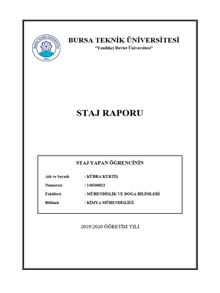 Kübra Staj Raporu | PDF