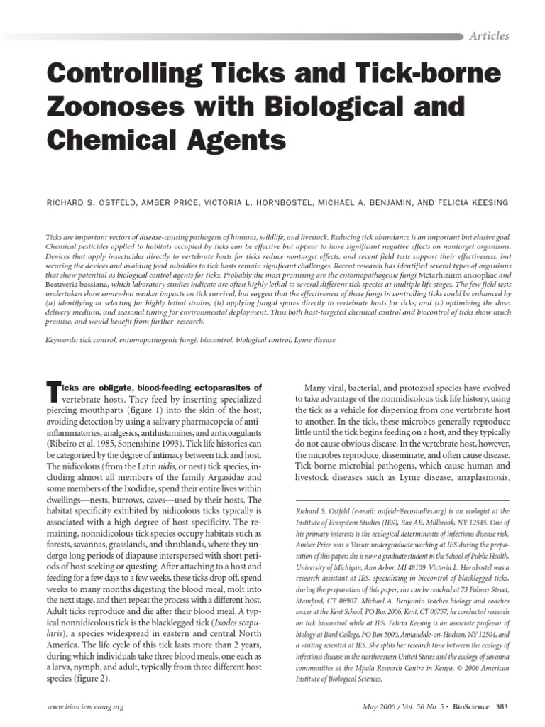 Controlling Ticks and Tick-Borne Diseases | PDF | Biological Pest ...