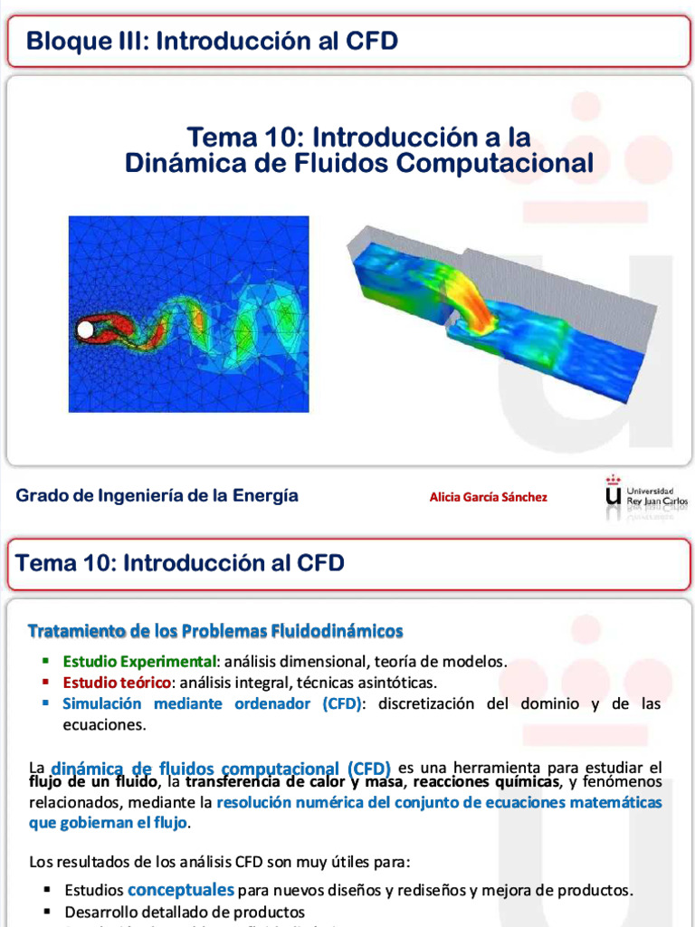 PDF Tema 10 Dinamica de Fluidos Computacional CFD v2 - Compress | PDF