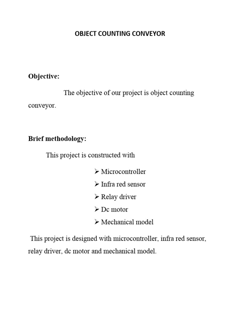 Object Counting Conveyor | PDF | Rectifier | Manufactured Goods Object Counting Conveyor | PDF | Rectifier | Manufactured Goods