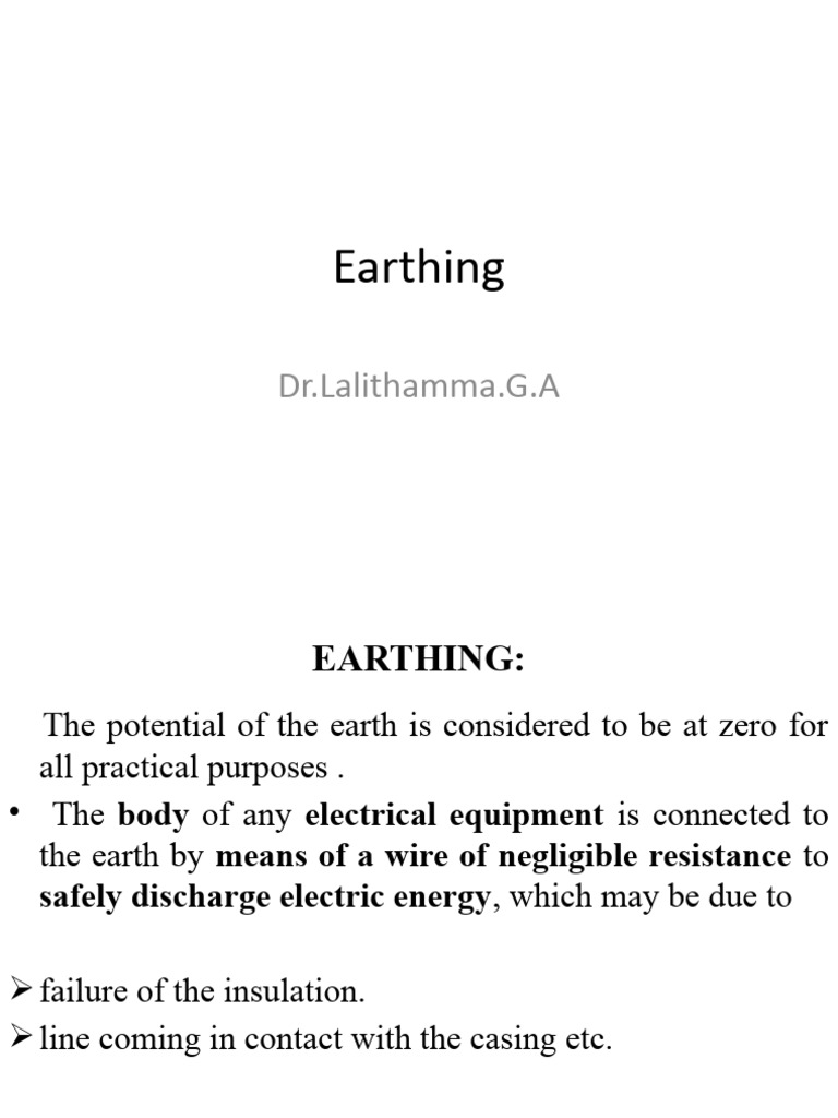 EARTHING Corrected | PDF | Fuse (Electrical) | Electrical Components