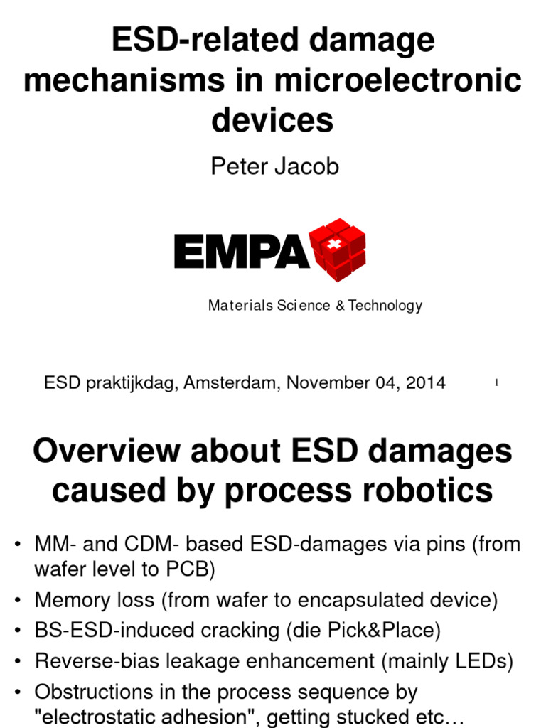 ESD NL Amsterdam Failuremech2014vy Short Version | PDF | Electrostatic ...