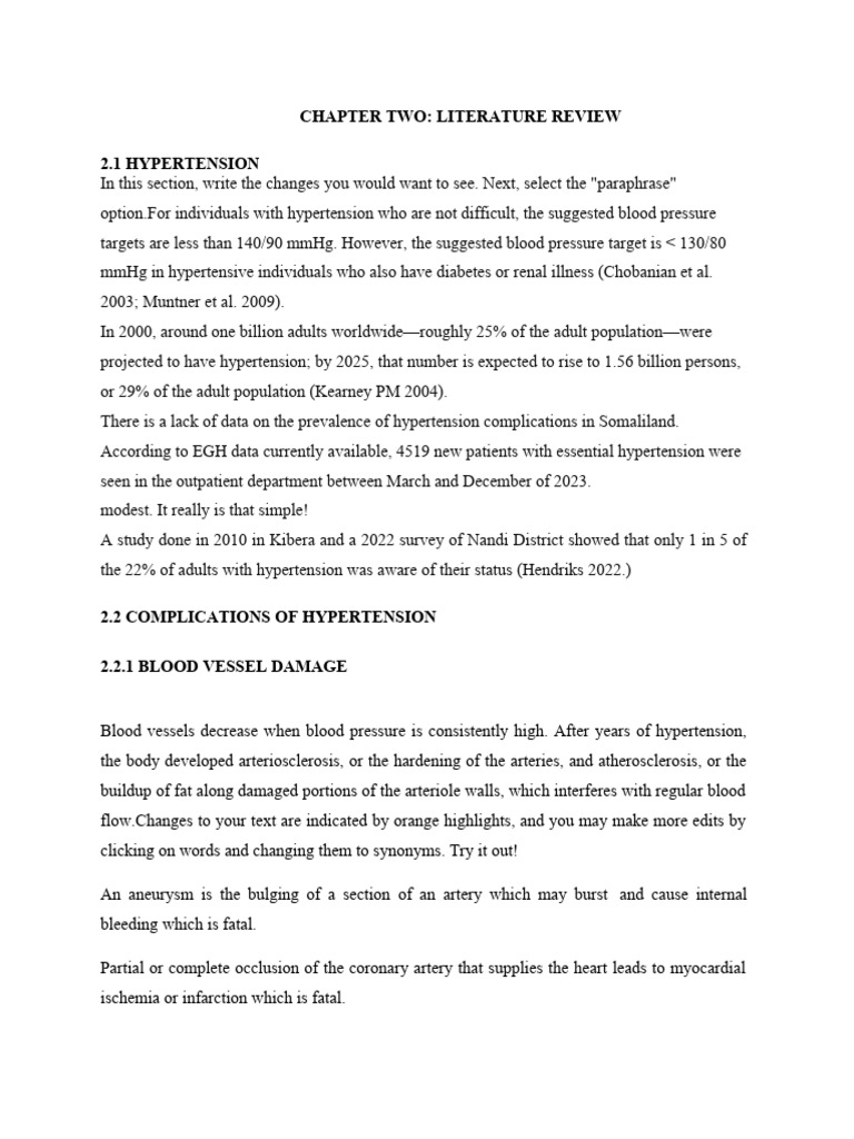 CHAPTER TWO Thesis | Download Free PDF | Hypertension | Blood Pressure