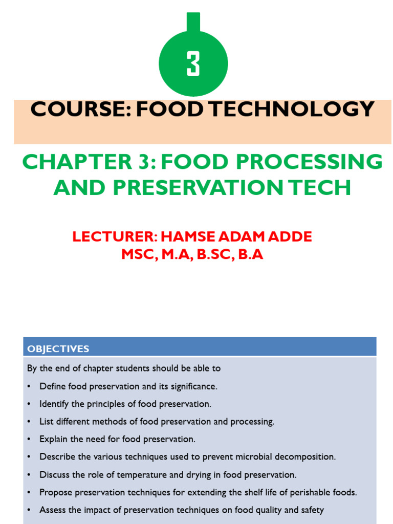 Chapter 3 Food Processing and Preservation Tech | PDF | Food ...