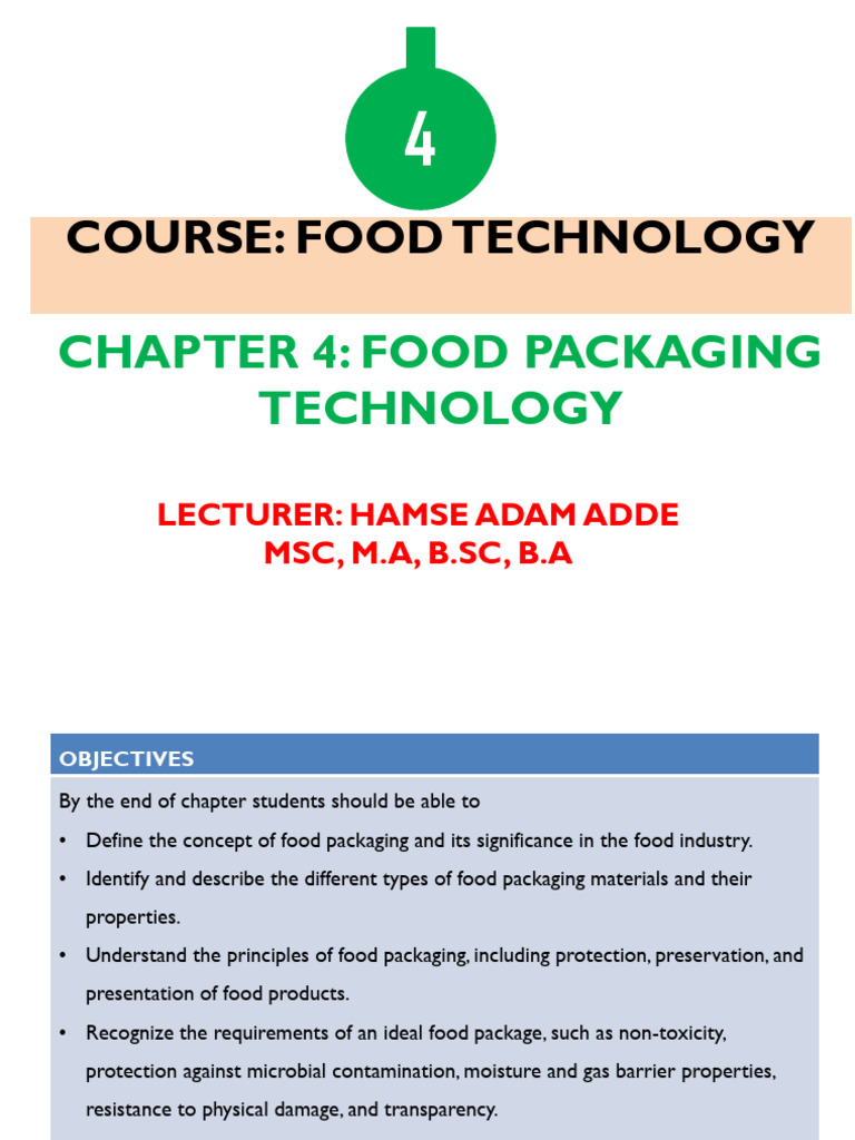 Chapter 4 Food Packaging Tech | PDF | Packaging And Labeling | Paper