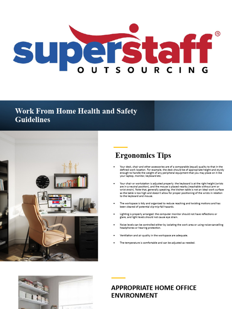 WFH Health and Safety Program | PDF | Computer Keyboard | Desk