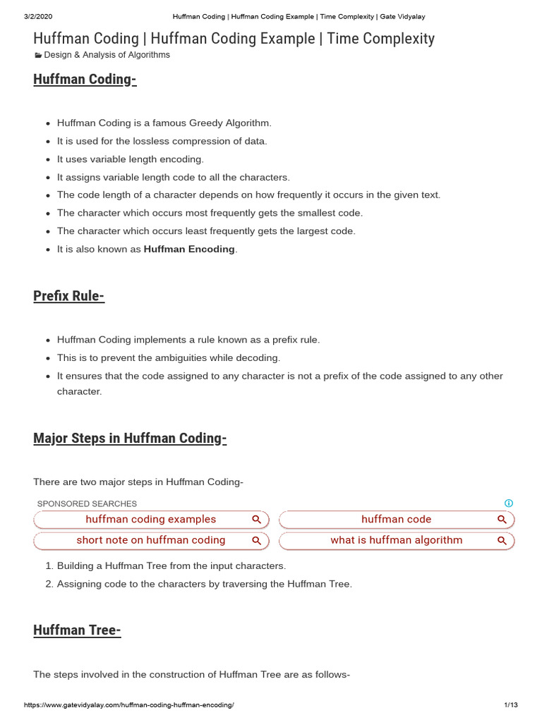 Slide 2 Suplemen Huffman Coding | PDF | Code | Data Compression