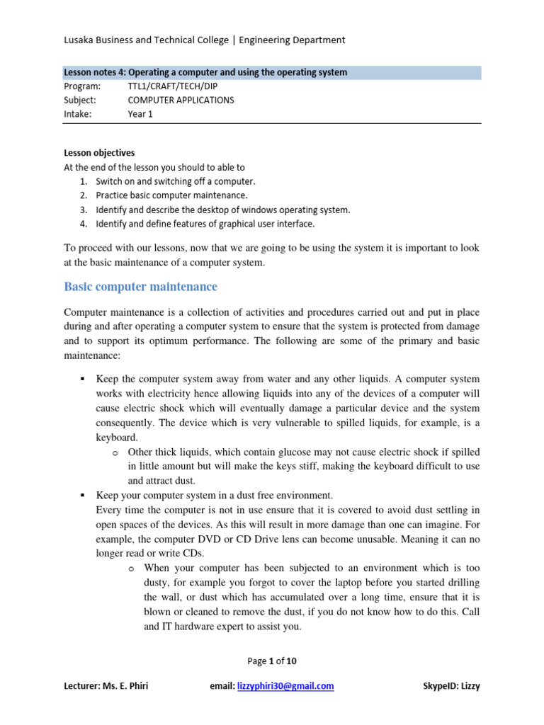 Lesson Notes 4 | Download Free PDF | Window (Computing) | Graphical ...