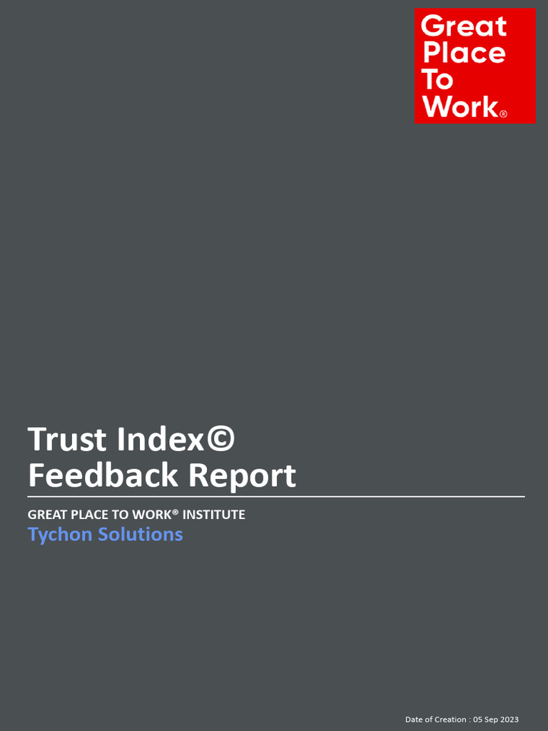Tychon Solutions Trust Index© Feedback Report | PDF | Credibility ...