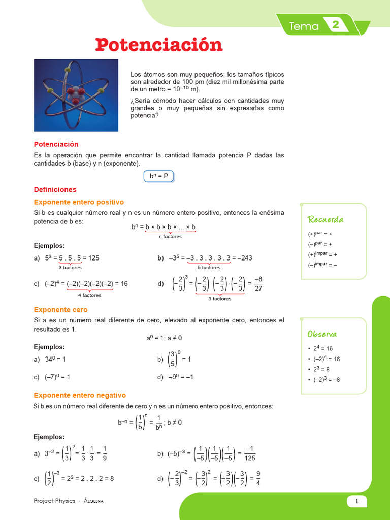 Potenciacion | PDF | Exponenciación | Multiplicación