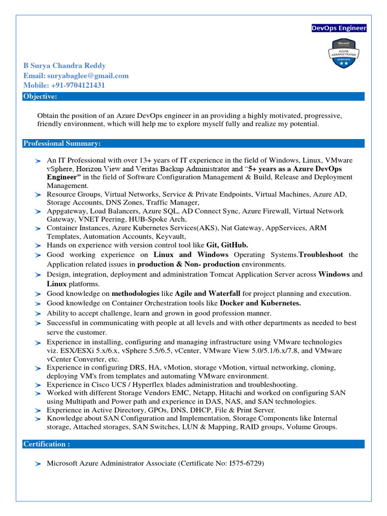 Azure_Devops_Engineer_Resume | PDF | Microsoft Azure | Scrum (Software ...
