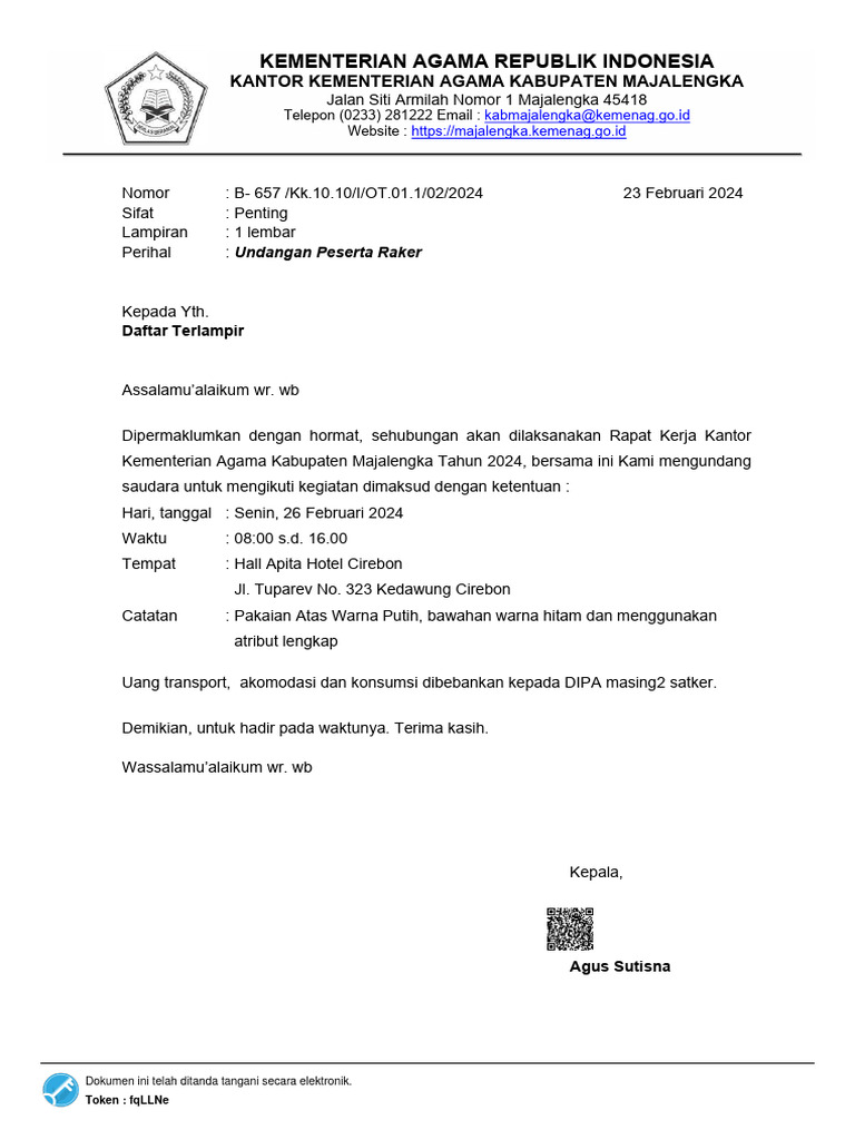 Undangan Raker 2024 | PDF