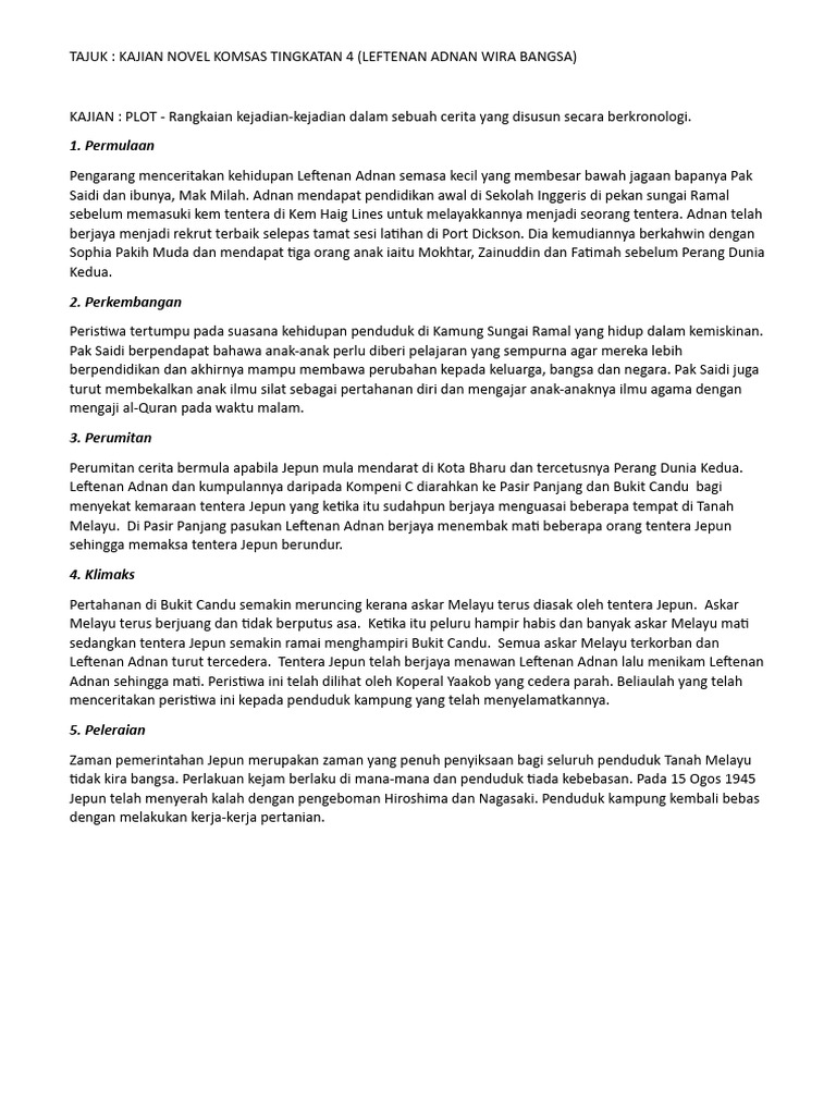 Plot Leftenan Adnan | PDF