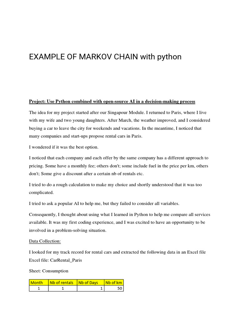 Example Of Markov Chain With Python Pdf Python Programming Language 4010