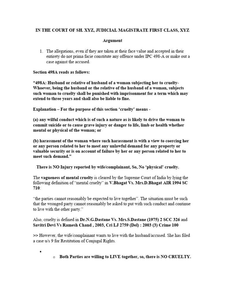 Discharge Petition in IPC 498A Case | PDF | Justice | Crime & Violence