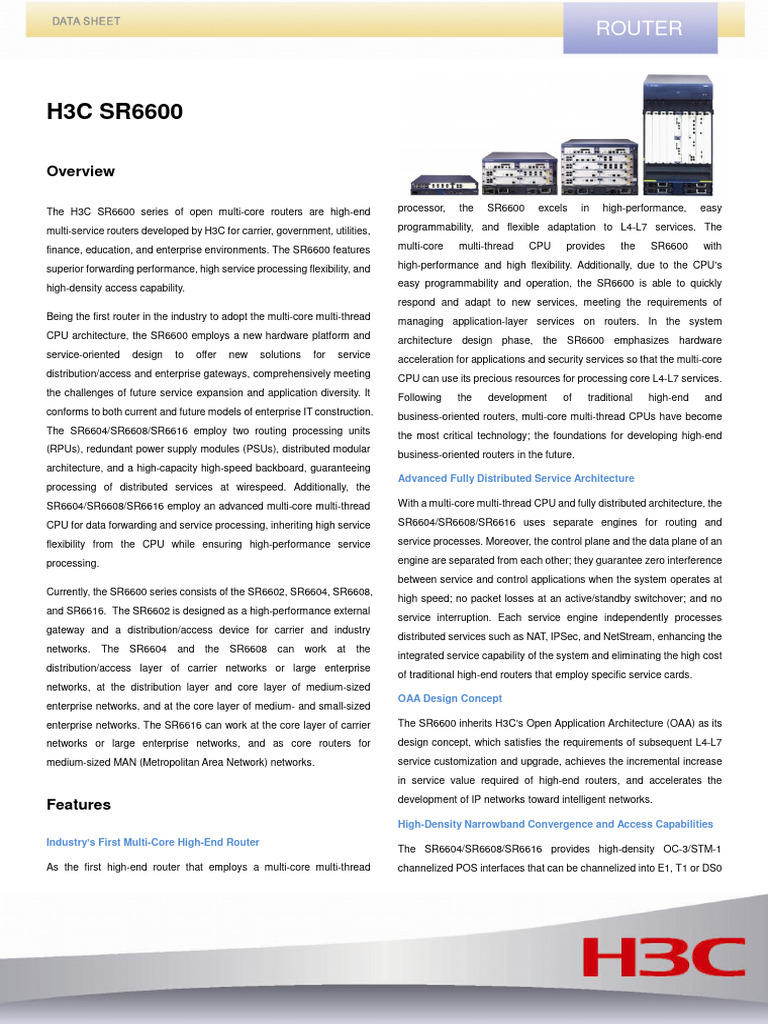 h3c sr6600 Series Ds | PDF | I Pv6 | Computer Network