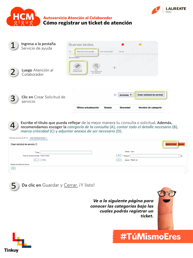 1) Autoservicio - Registro de Ticket, Categorías | PDF