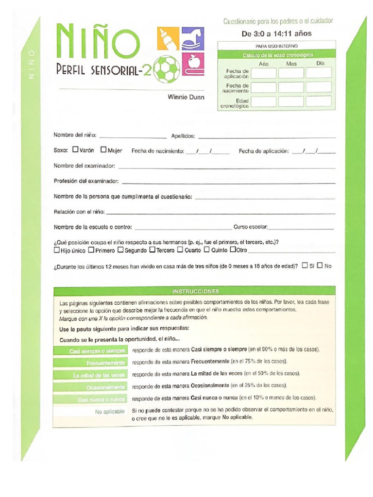 PERFIL SENSORIAL WINNIE DUNN 2 | PDF PERFIL SENSORIAL WINNIE DUNN 2 | PDF
