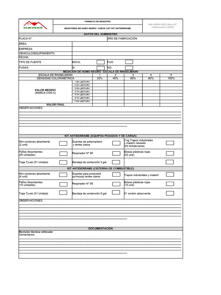 MA-MHN-005 Monitoreo de Humo Negro RV.03 | PDF