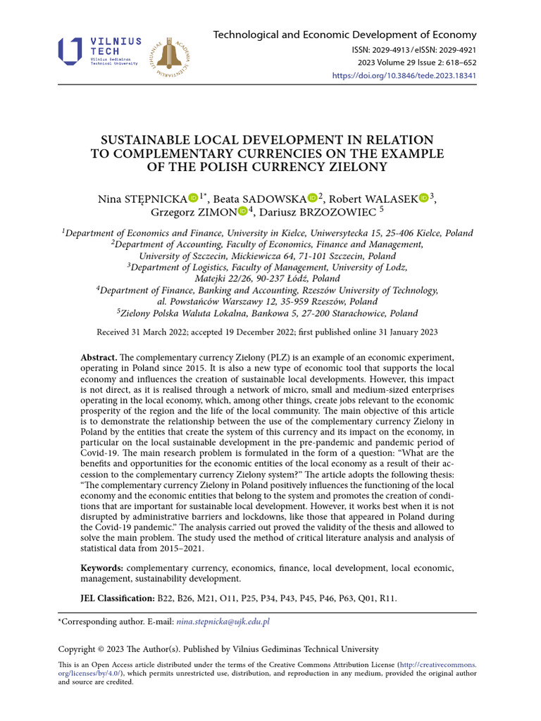 Sustainable_local_development_ | PDF | Money | Currency