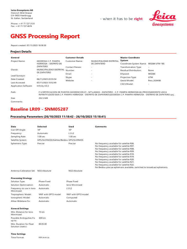 GNSS Processing Report for Geodesia Project | PDF | Geographic Data And Information | Geodesy