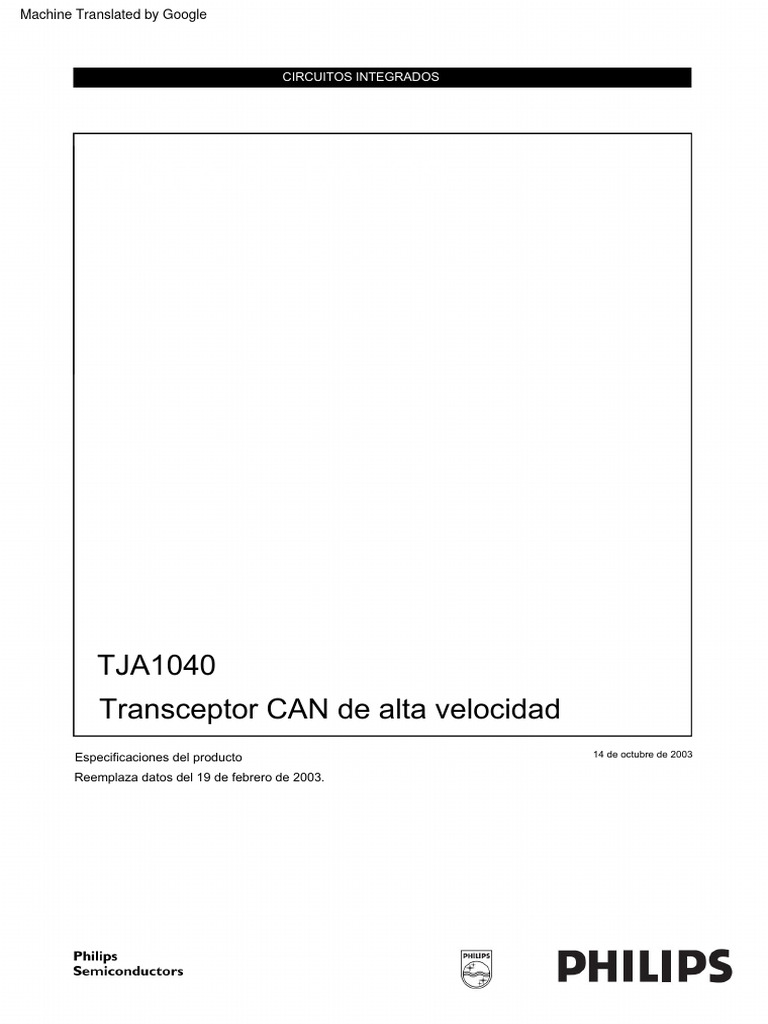 TJA1040 | PDF | voltaje | Red eléctrica