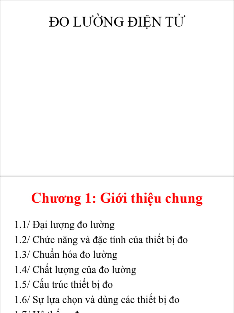 Chuong 1 Gioi thieu chung về đo lường điện | PDF