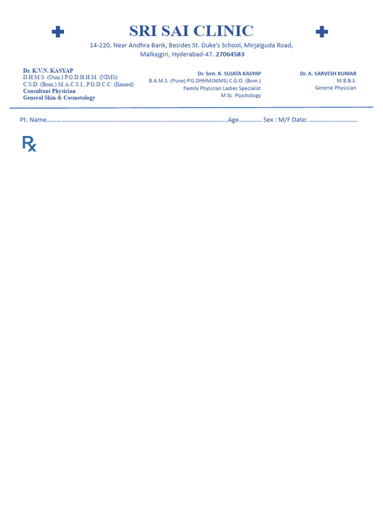 Sri Sai Clinic | PDF