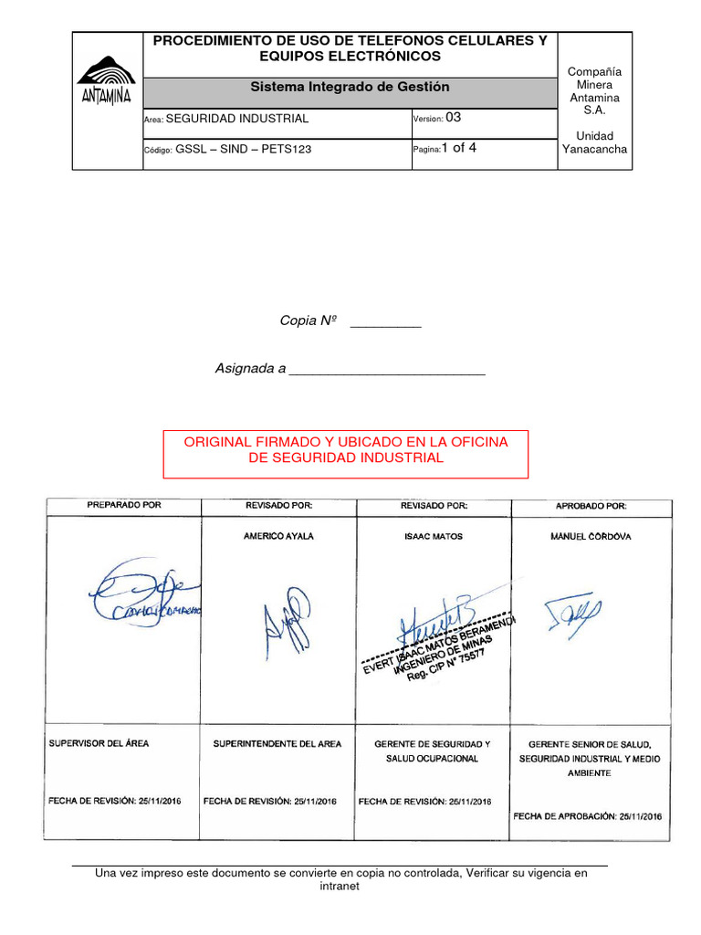 GSSL - SIND - PETS123 Uso de Celulares y Equipos Electrónicos | PDF | Teléfonos móviles