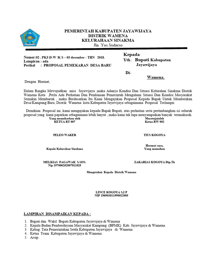 Proposal Pemekaran Desa Baru | PDF