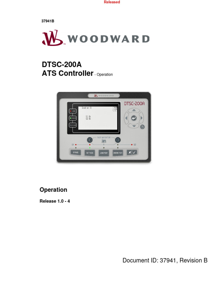 DTSC-200A ATS Controller: Operation | PDF | Ac Power | Relay