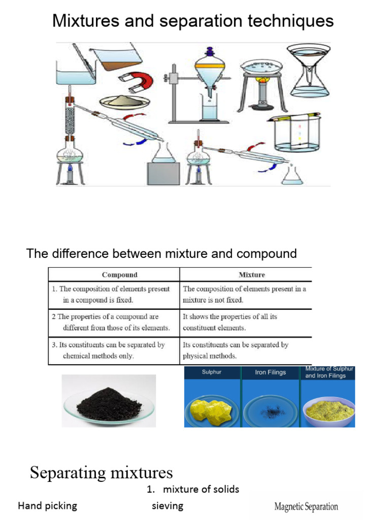 Mixtures and Separation Techniques Guide | PDF | Solubility | Mixture