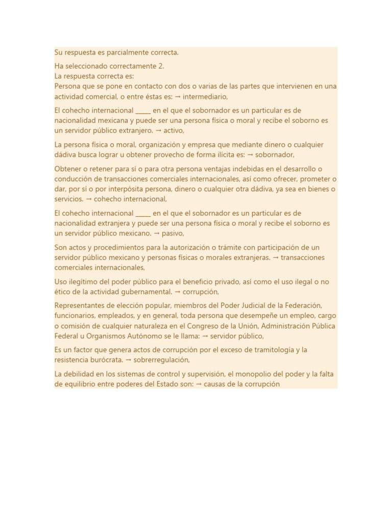 Respuestas de Cohecho | PDF