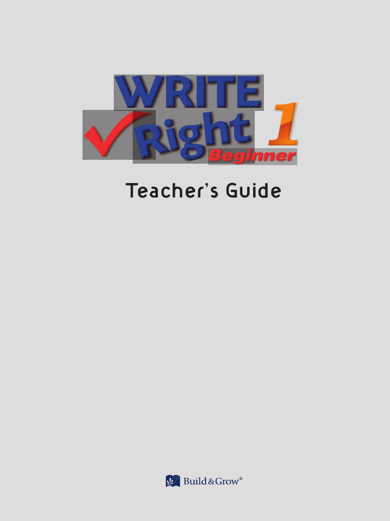 Write Right Beginner 1 - Teacher's Guide | PDF | Brainstorming ...