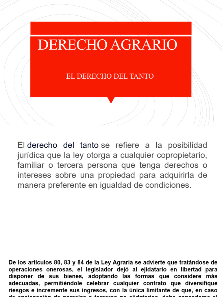 Derecho Del Tanto | PDF