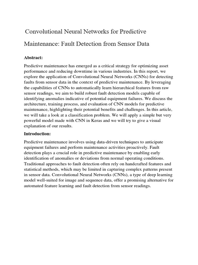 Convolutional Neural Networks For Predictive Maintenance | PDF | Artificial Neural Network ...