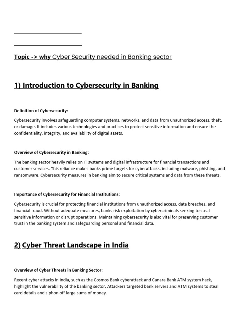 Cybersecurity Banking Sector | PDF | Security | Computer Security