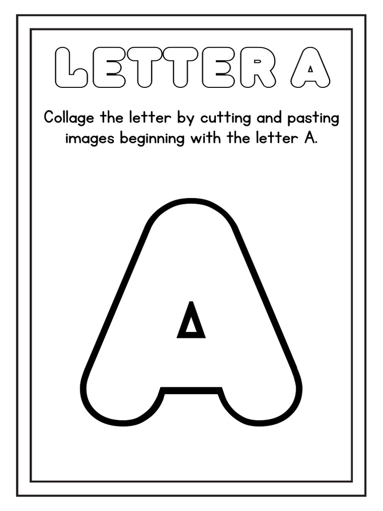 Black White Alphabet Letters Collage Worksheets | PDF
