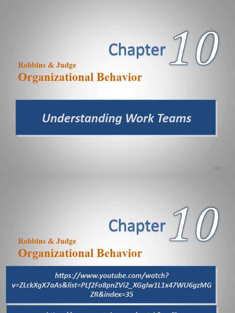 10 Chapter Understanding Work Teams | PDF | Psychology | Psychological Concepts